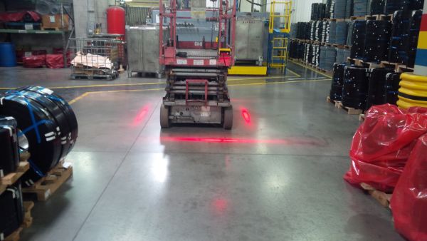 Red Zone Danger Area Warning Light - Forklift Safety Solutions